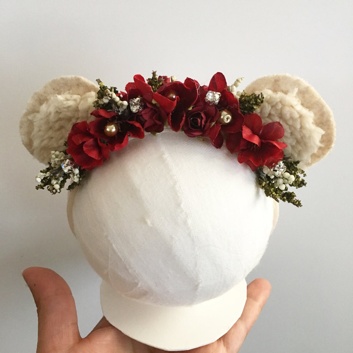 Holiday Teddy Headband Pinkytinks